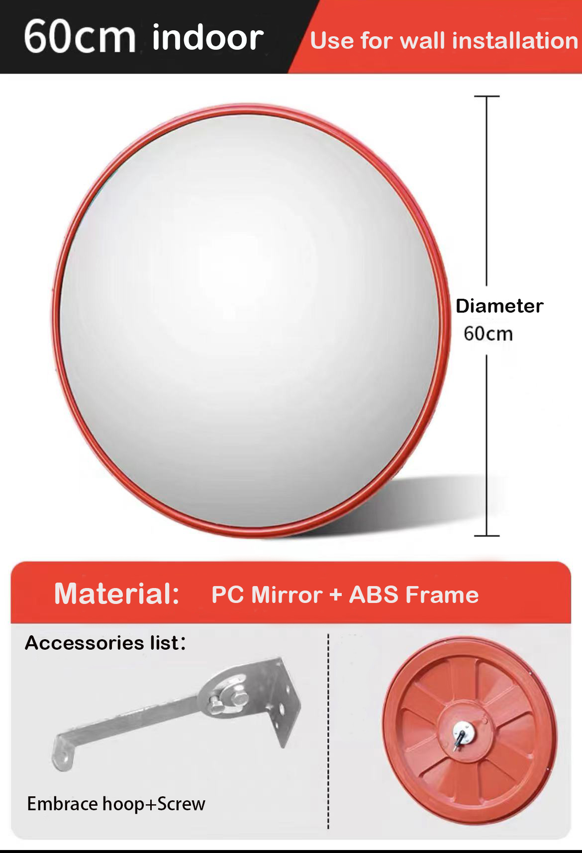 Outdoor traffic round wide-angle mirror concave-convex mirror anti ...