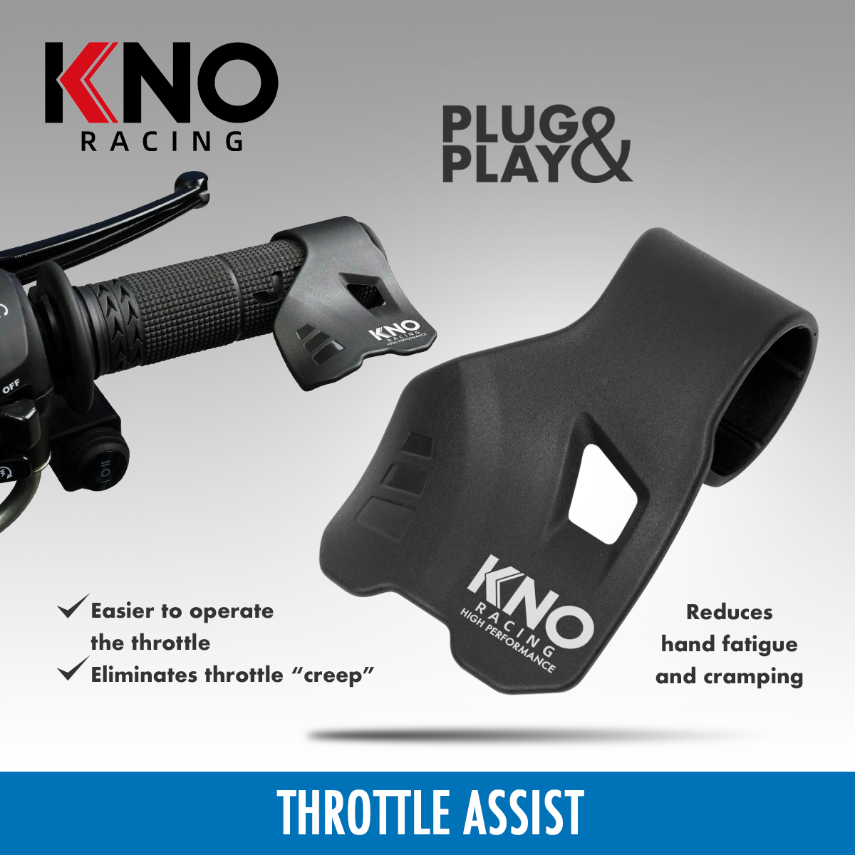 KNO Motorcycle Throttle Booster Throttle Assist Right Side Handle Grip ...