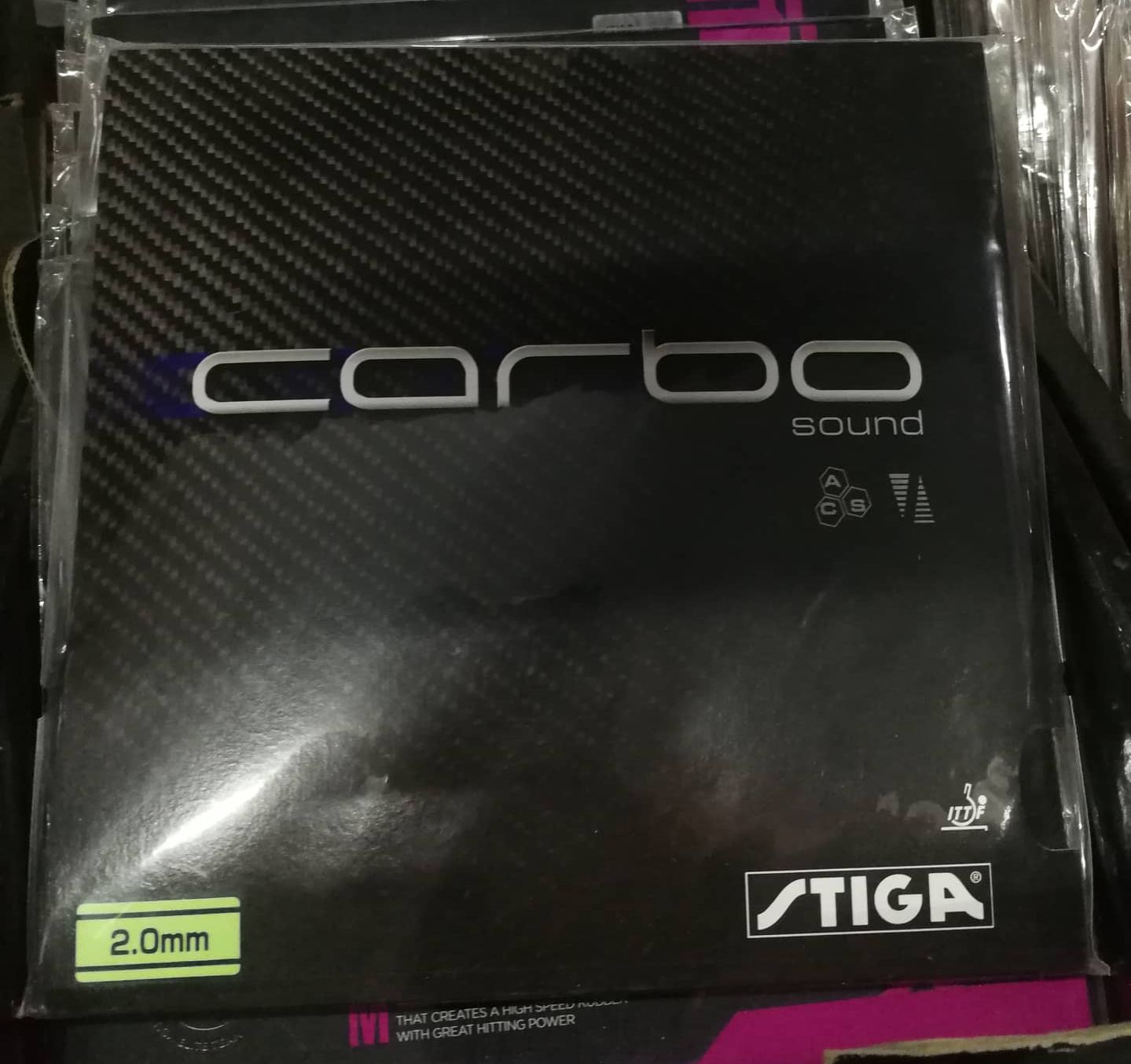 Original Stiga Carbo Sound BLACK Offensive Table Tennis Pingpong Rubber ...