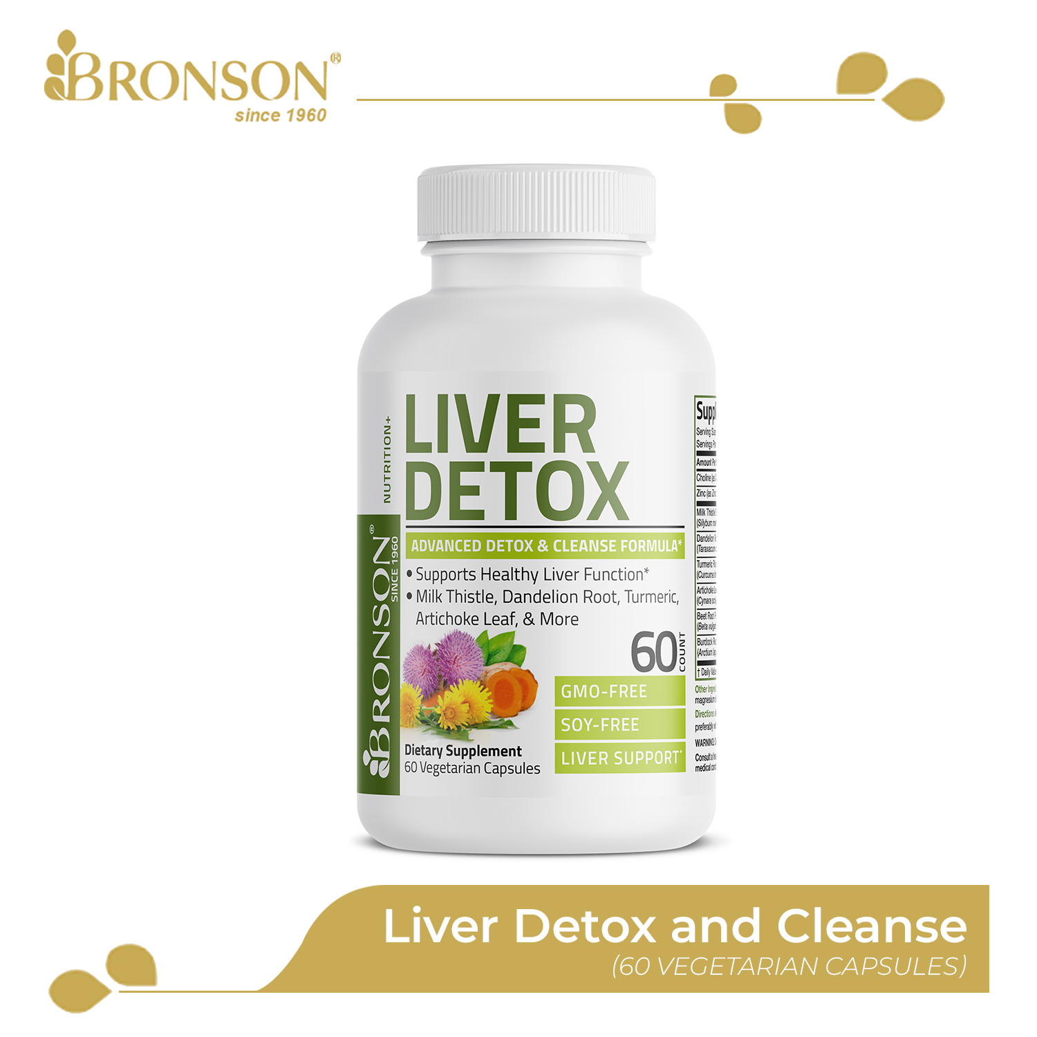 Bronson Liver Detox and Cleanse Non-GMO (60 Vegetarian Capsules ...