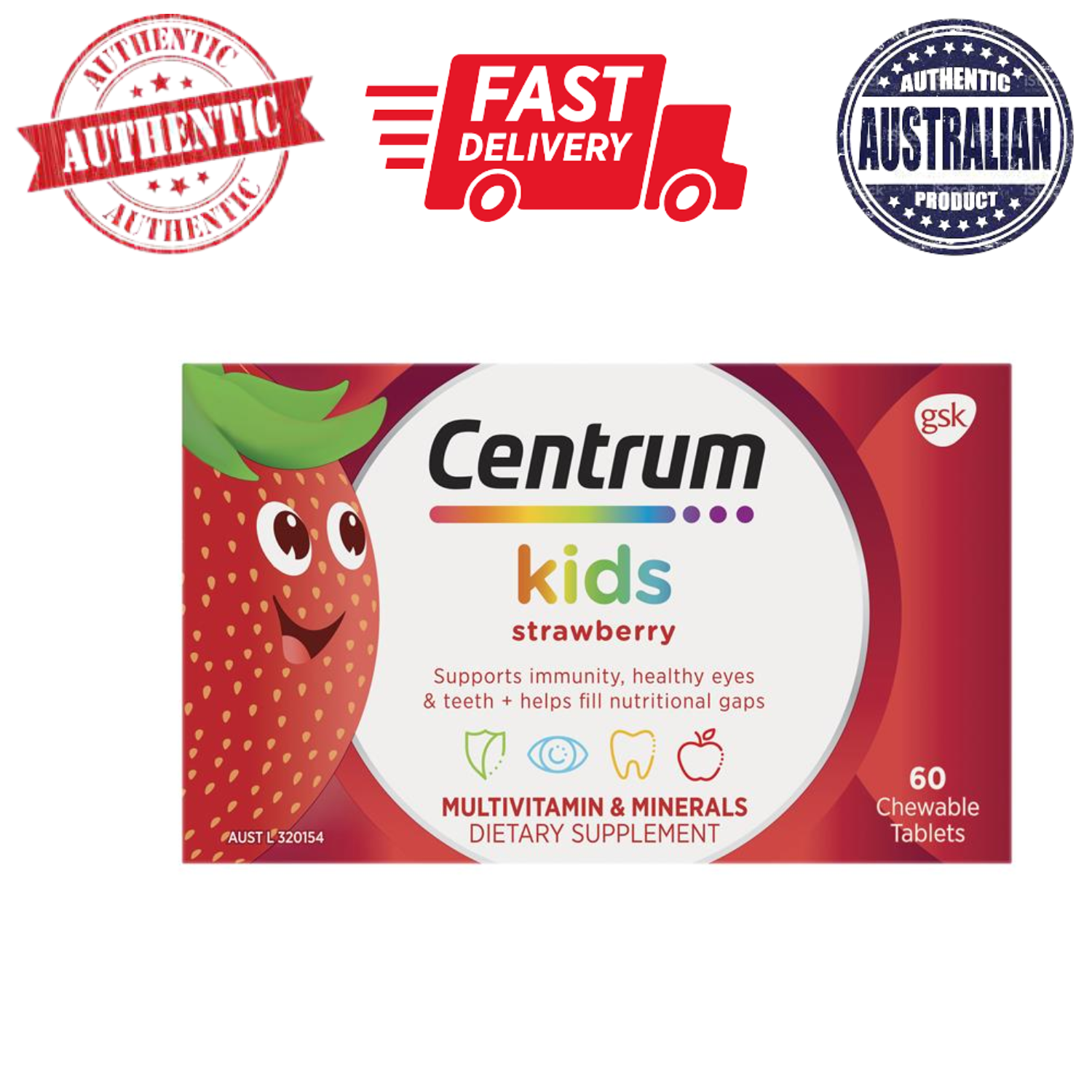 Centrum Kids (60 Chewable tablets) (Strawberry Flavor) | Lazada PH