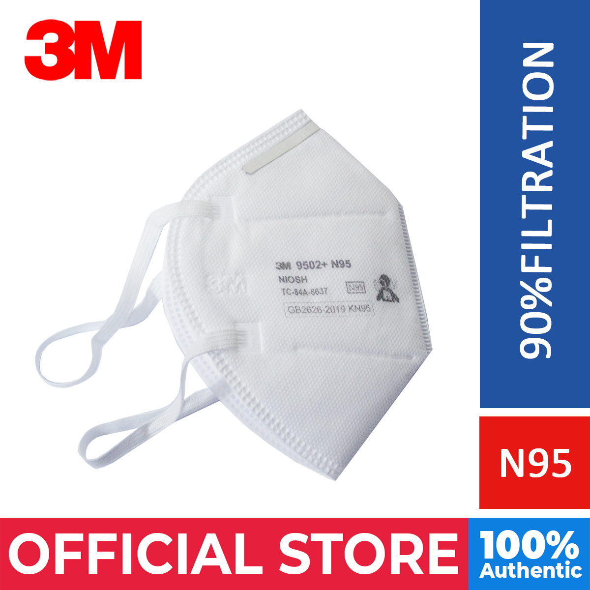 3M 9502+N95 Particulate Respirator Face Mask 1’s | Lazada PH