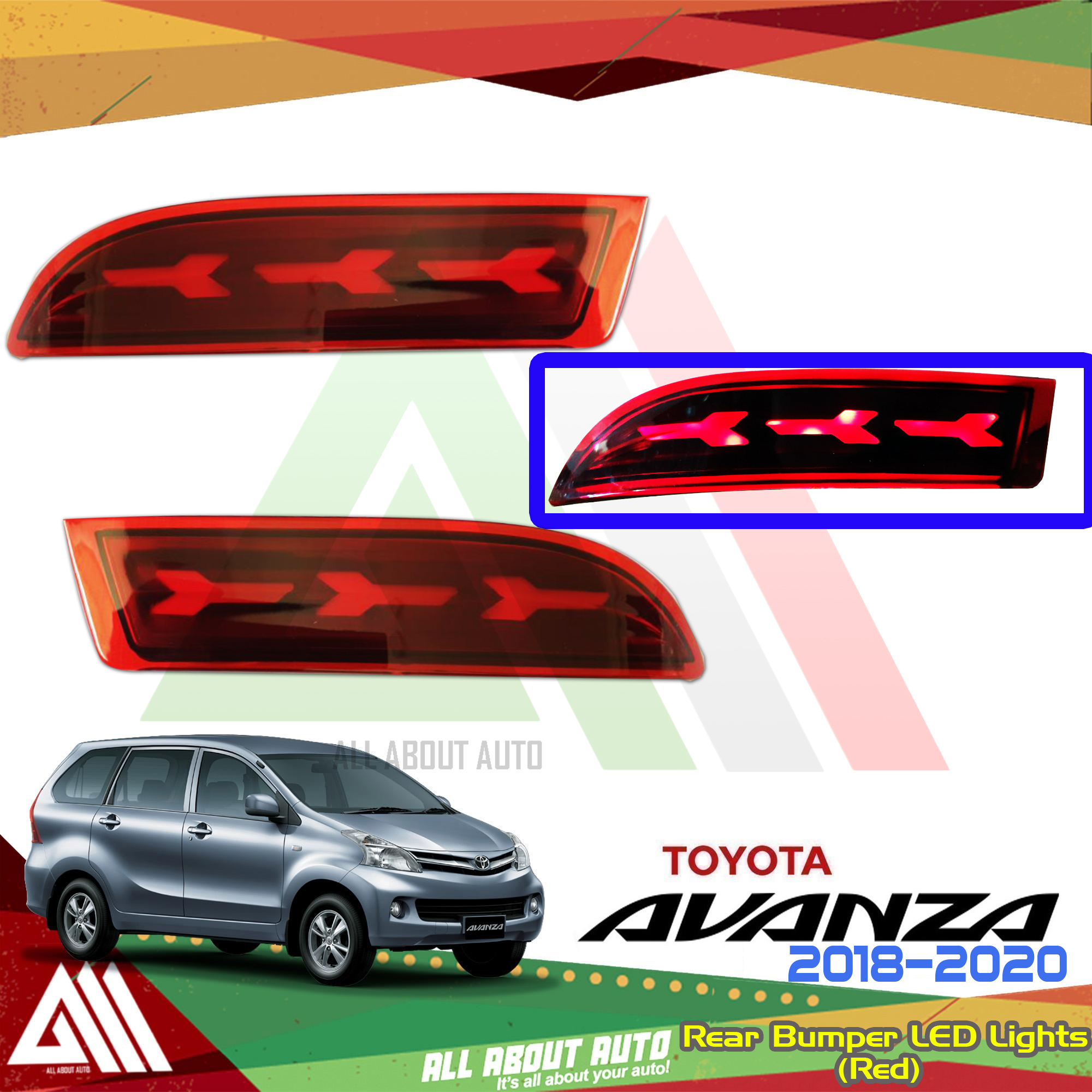 Toyota Avanza 2012-2018 LED Rear Bumper Lights / Rear Bumper Lighting ...