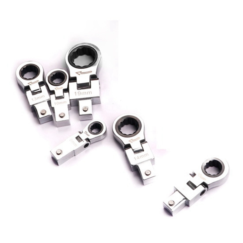 8 Pcs Shaking Head Interchangeable Ratchet Wrench Set 180° Rotating ...
