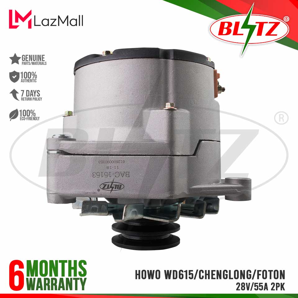 BLITZ ALTERNATOR ASSEMBLY HOWO WD615/CHENGLONG/FOTON 28V/55A 2PK ...