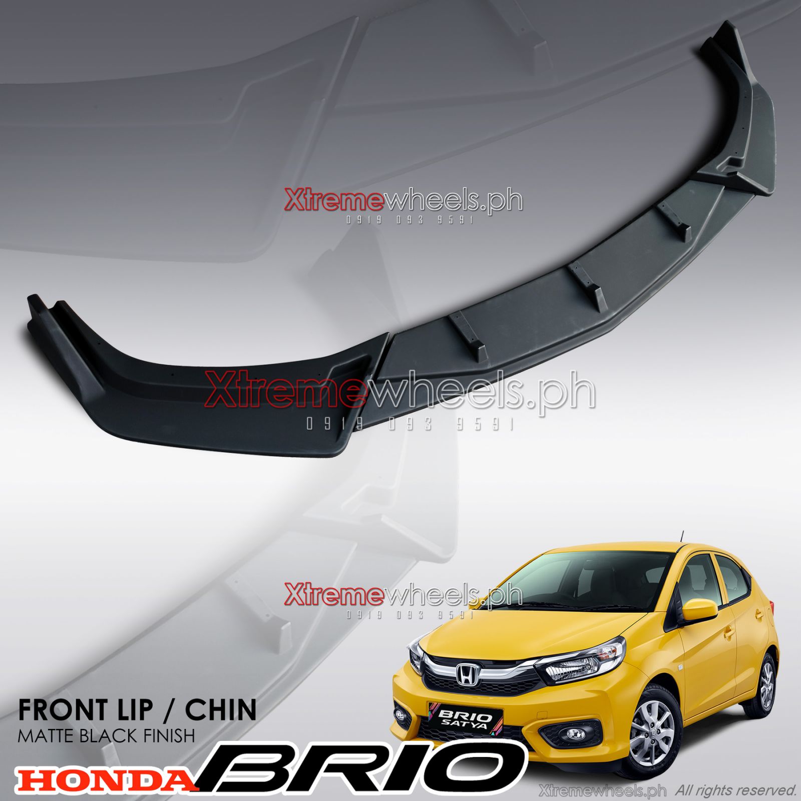 Honda Brio 2019 to 2024 Front Lower Bumper Diffuser / Front Lip Chin ...