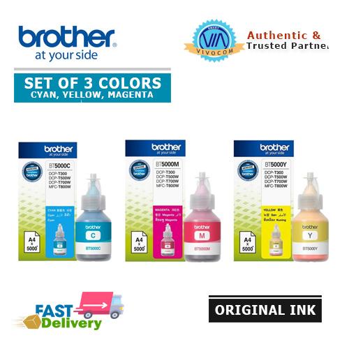 Brother Ink (Original) Set of 3 Colors (Magenta,Yellow,Cyan) BT5000C ...