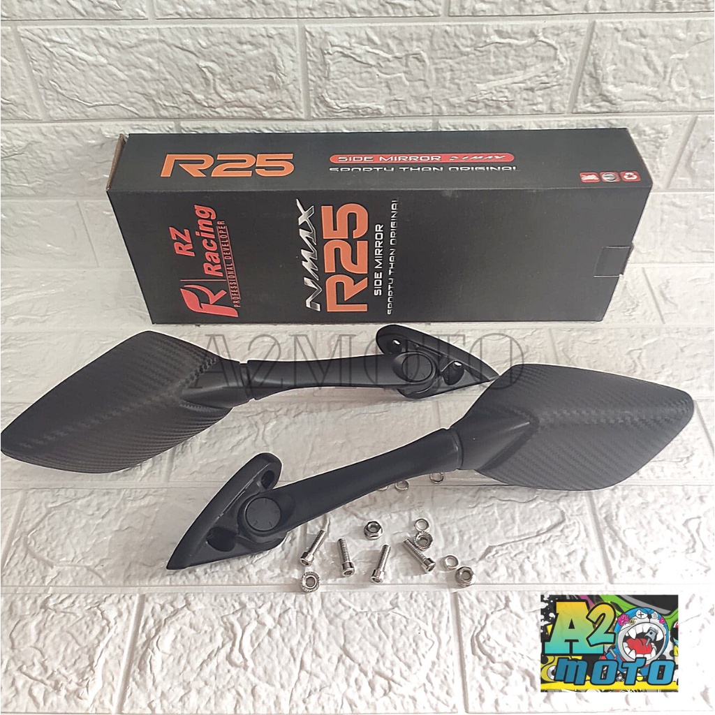 Nmax V1 V2 Side mirror Medium Stem with R25 Bracket for windshield ...