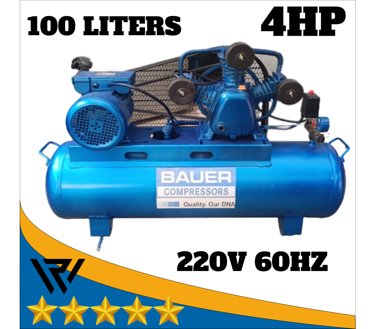 4HP AIRCOMPRESSOR BAUER BELT DRIVEN 3 PISTON 120PSI 220V 60HZ | Lazada PH