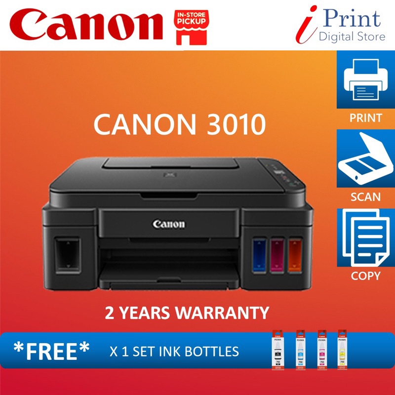 Canon Pixma g3010 refillable ink tank all in one printer wireless color ...