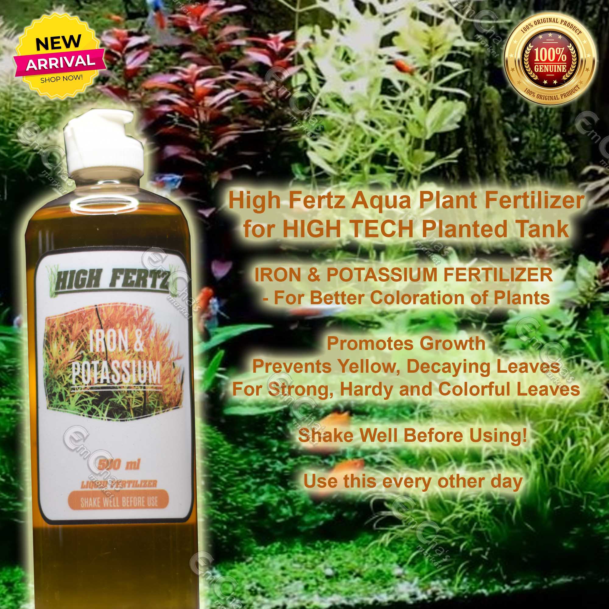 Hi Fertz Large 500ml Aquaplant IRON and POTASSIUM (FE + K) Liquid ...