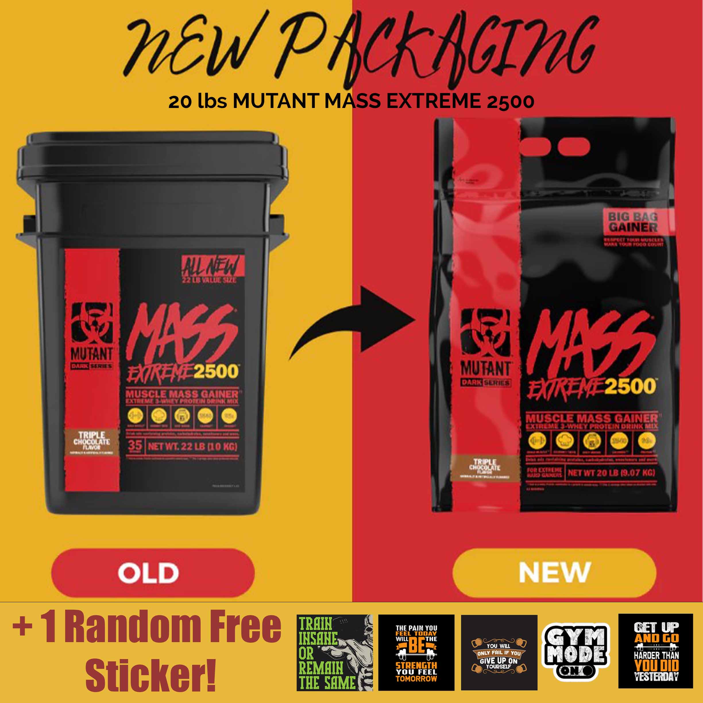 20 lbs Mutant Mass XXXTREME with or without shaker - Triple chocolate ...