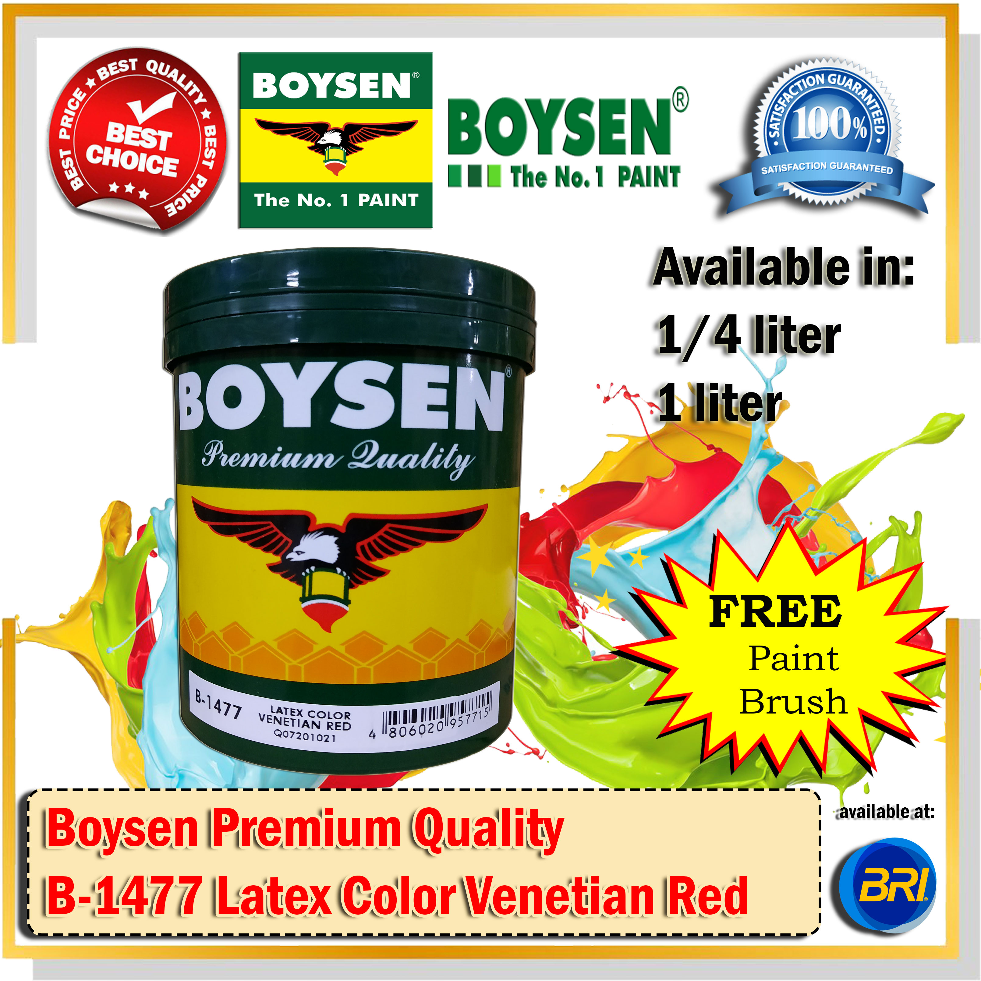 Boysen Premium Quality BS 1477 latex Color Venetian Red 1/4 liter | 1 ...