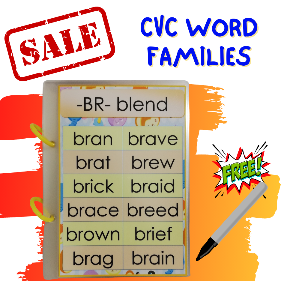 CVC Family Flashcards for kids | FREE marker | Short AEIOU | Long AEIOU ...
