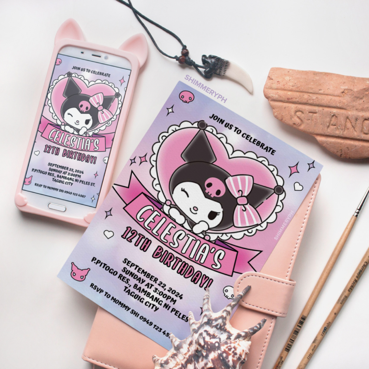 3R/4R-sized Kuromi Theme Birthday Invitation | Lazada PH