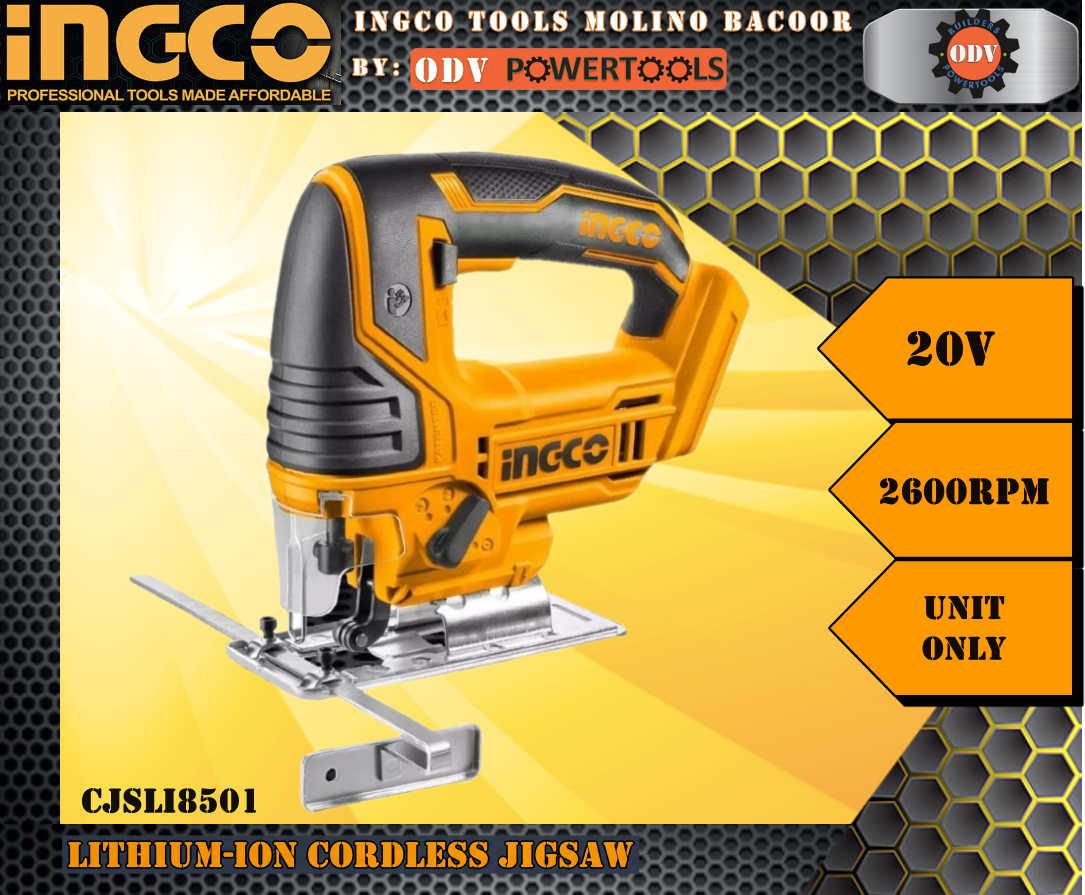 Ingco CJSLI8501 20V Lithium-Ion Cordless Jigsaw ~ ODV POWERTOOLS ...
