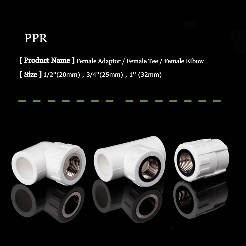 PPR Pipe Fittings Female EIbow , Female Coupling , Female Tee 1/2'' , 3 ...