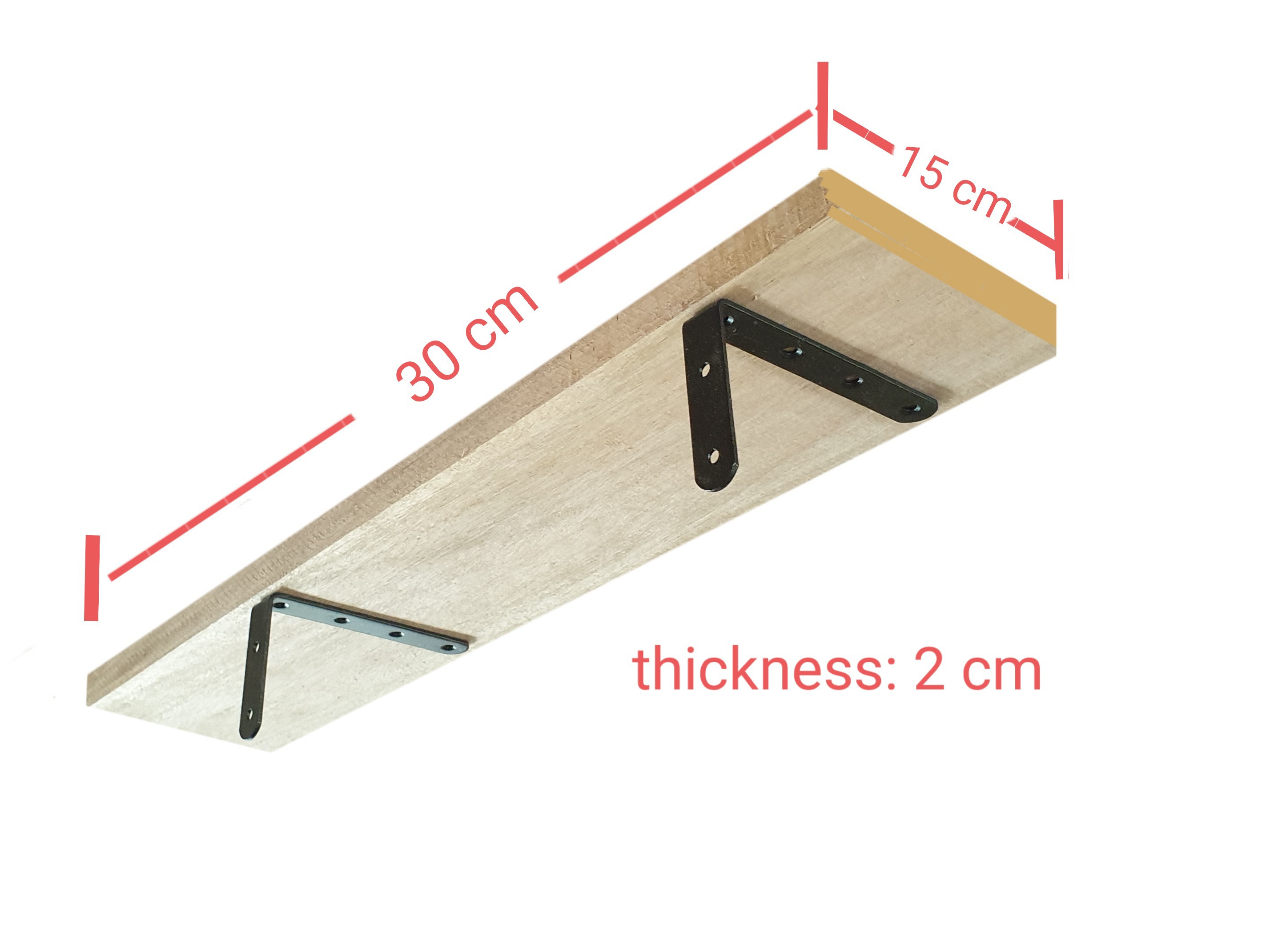 wooden shelves with metal support, screw and tox, ready to install ...