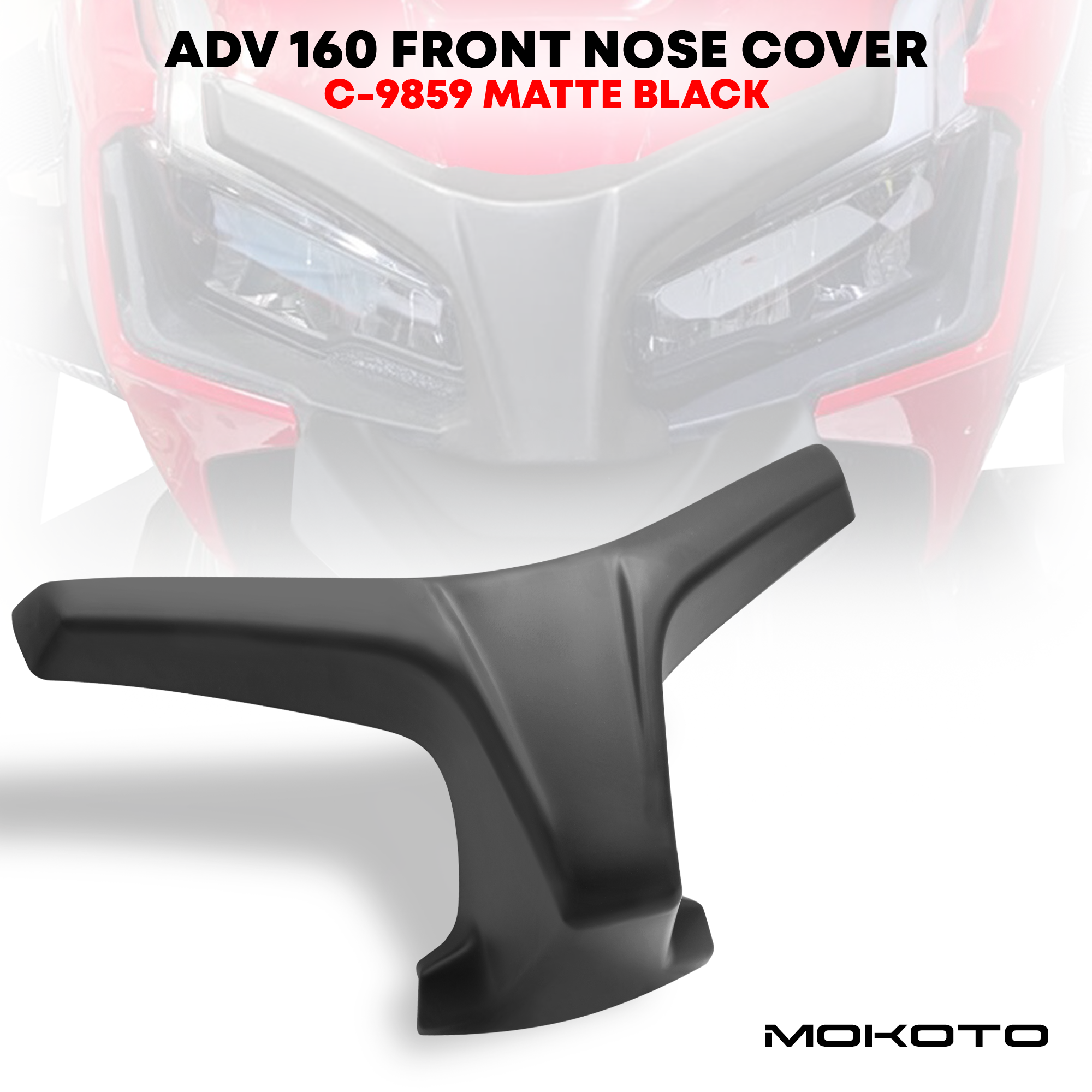 HONDA ADV 160 FRONT NOSE COVER CARBON / MATTE BLACK HEADLIGHT ...