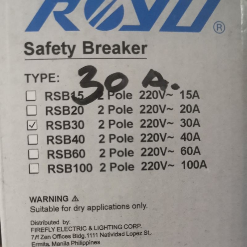 Royu Brand Safety breaker Screw type terminal with housing. with outlet ...