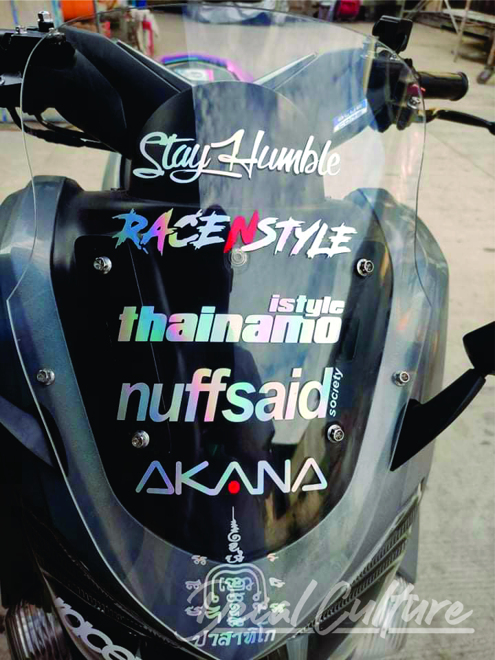Motor Visor Sticker thai 4 color option (nuffsaid, racenstyle, stay ...
