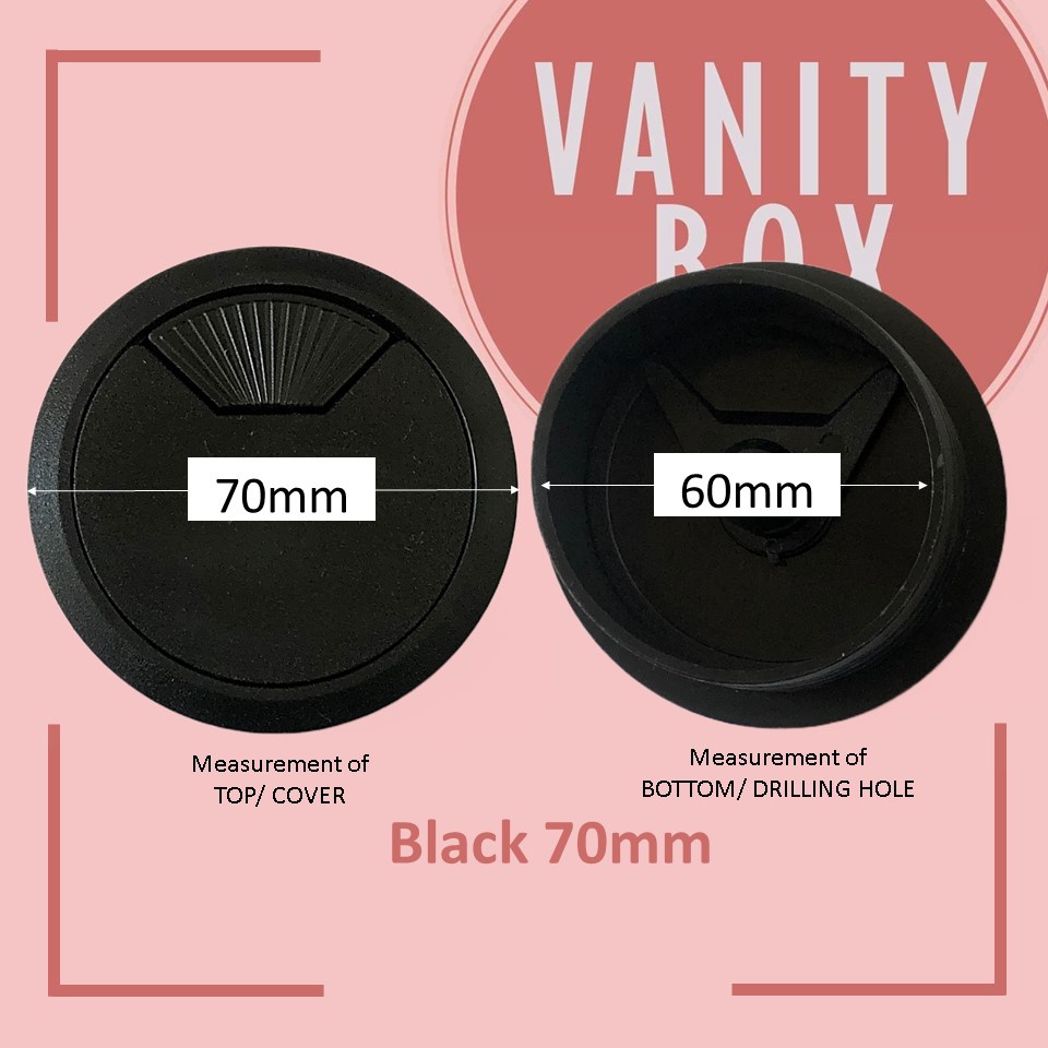 Computer Desk Table Grommets Cable Wire Hole Plastic Cover Size 70mm ...