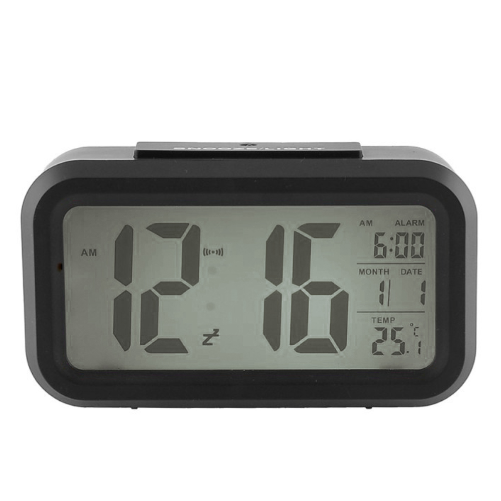 Digital Backlit LED Alarm Clock Display Table Snooze with Thermometer ...