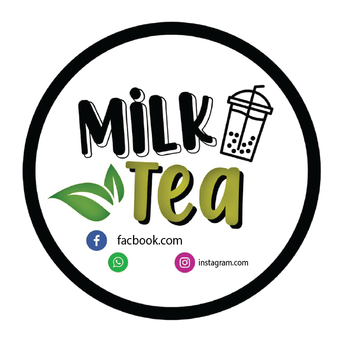 Milk Tea Customized stickers label 100 pcs Transparent and white ...