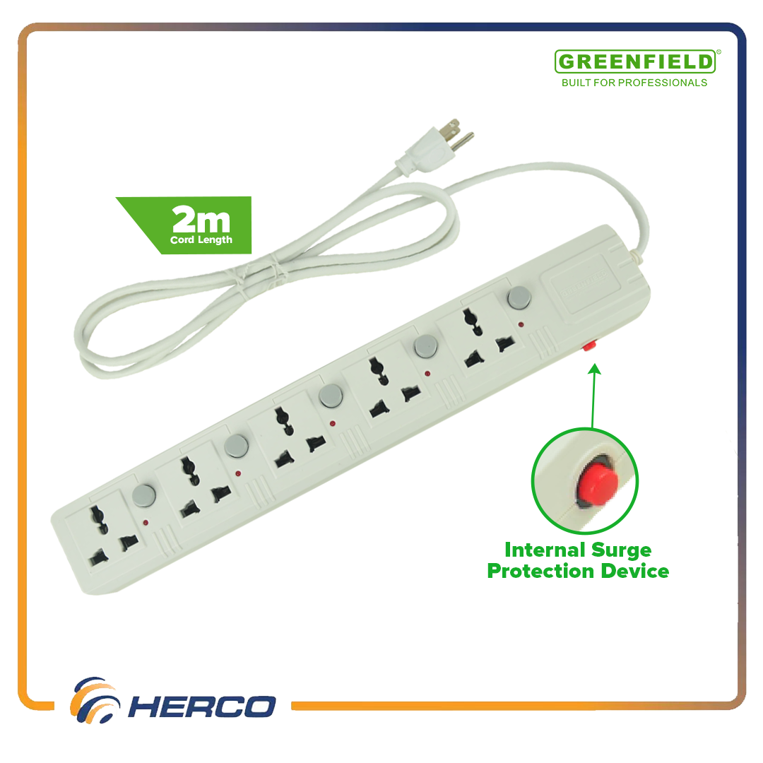 Greenfield Power Strip 5 Gang Extension Cord | Lazada PH