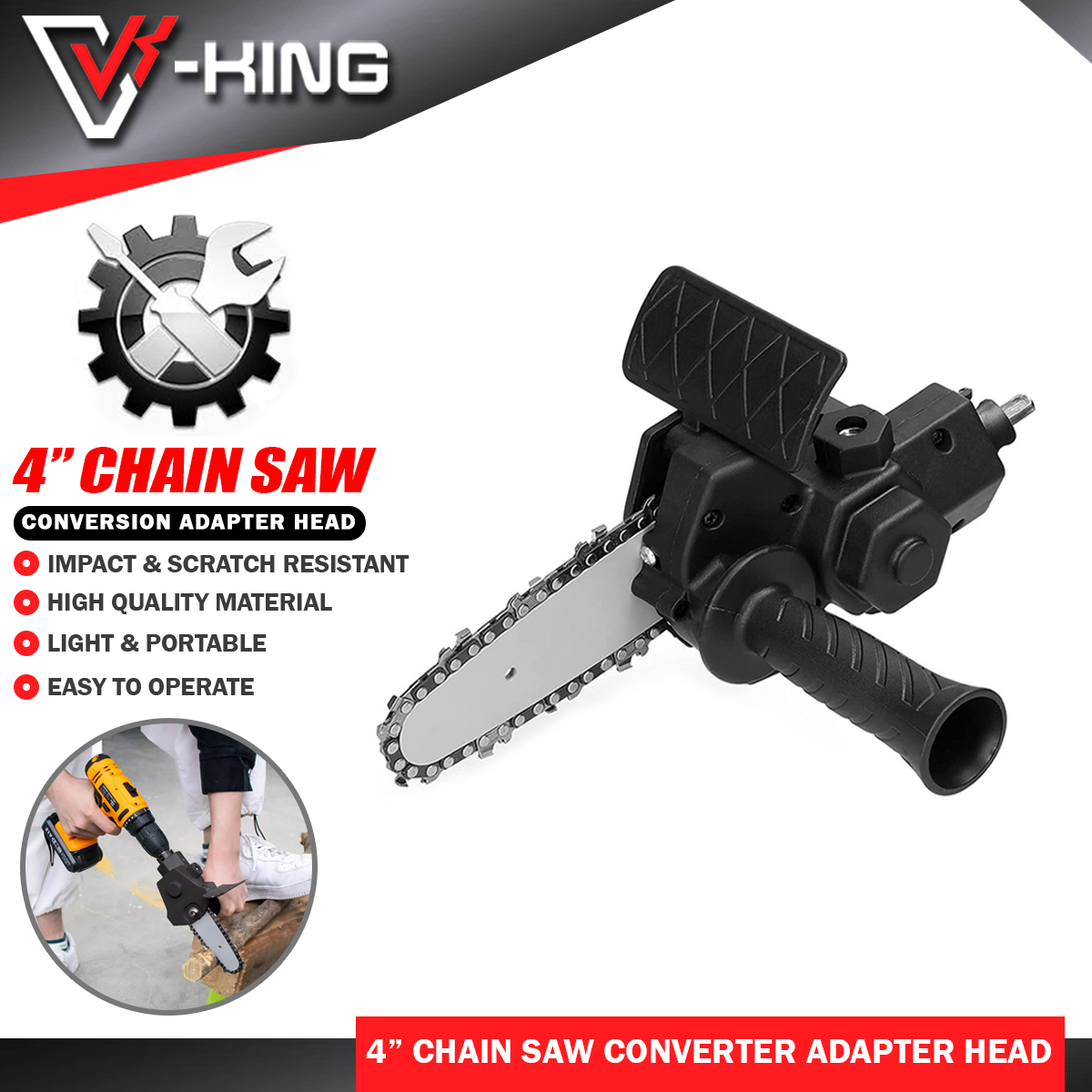 V-KING 4" / 6" Electric Drill Modified Reciprocating Chain Saw ...