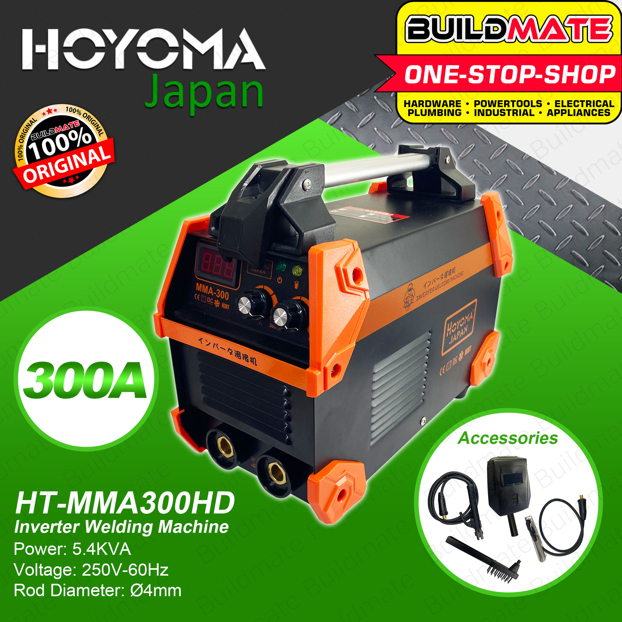 HOYOMA JAPAN Inverter Welding Machine 300A HT-MMA300HD •BUILDMATE ...
