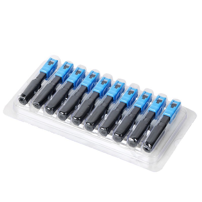 10PCS SC Connector SC-UPC Fast Connector Embedded Fiber Optic Square ...