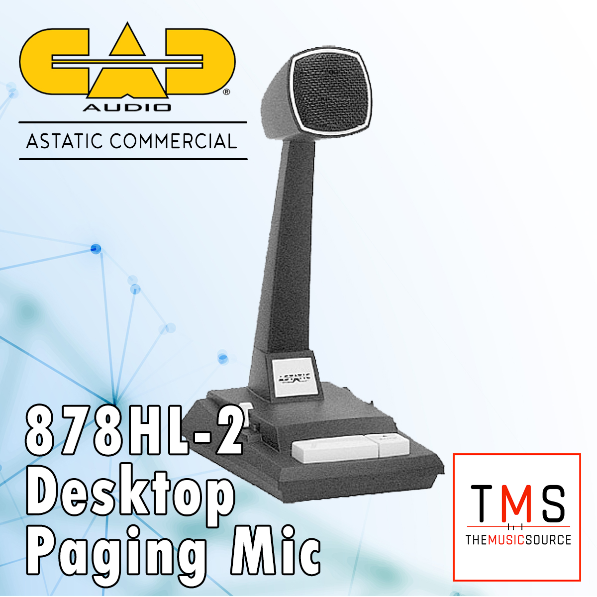 CAD Astatic 878HL-2 Desktop Omnidirectional Dynamic Paging Microphone ...