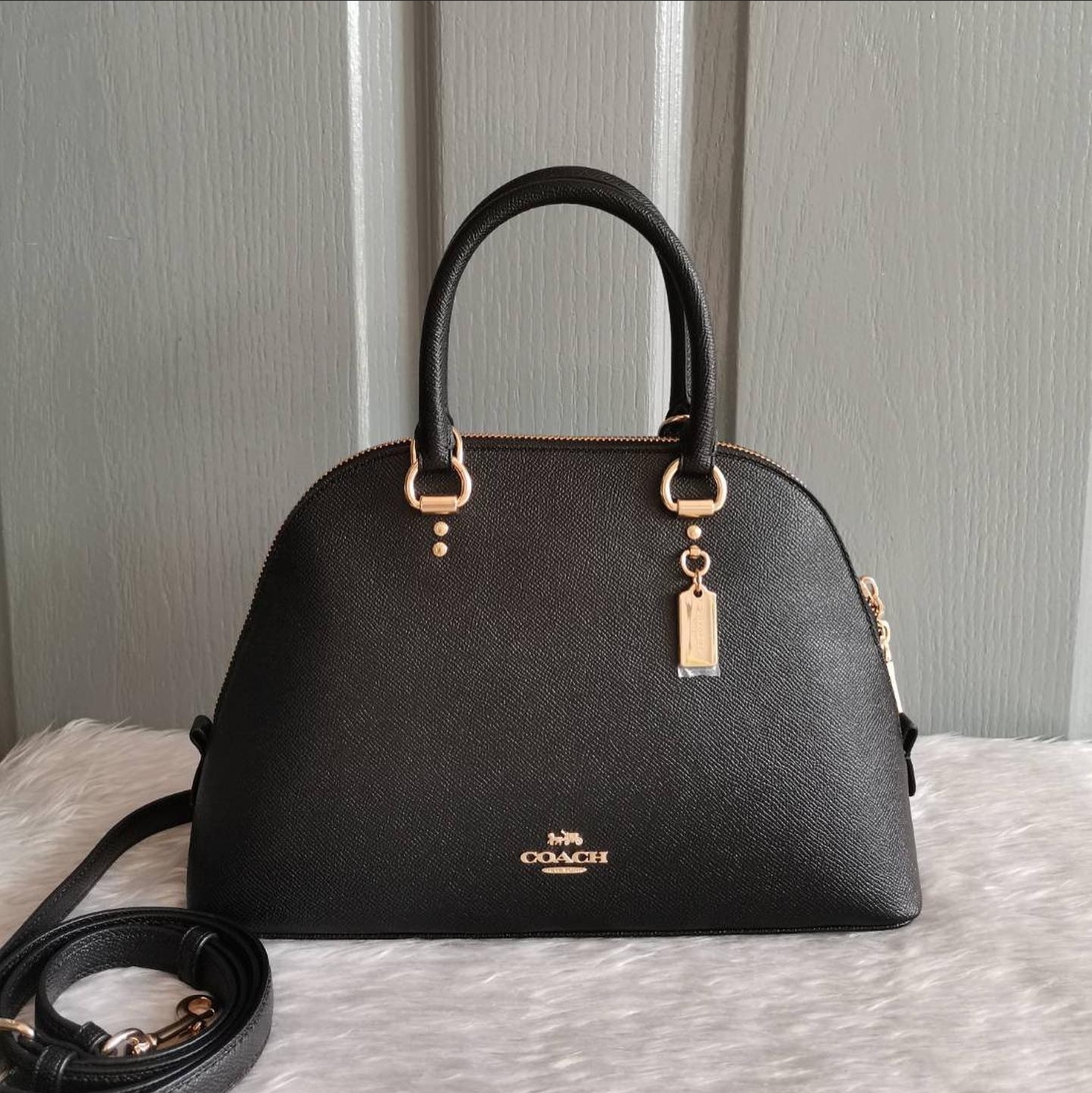 Original Coach Katy Satchel In Crossgrain Leather Women's Top Handle ...