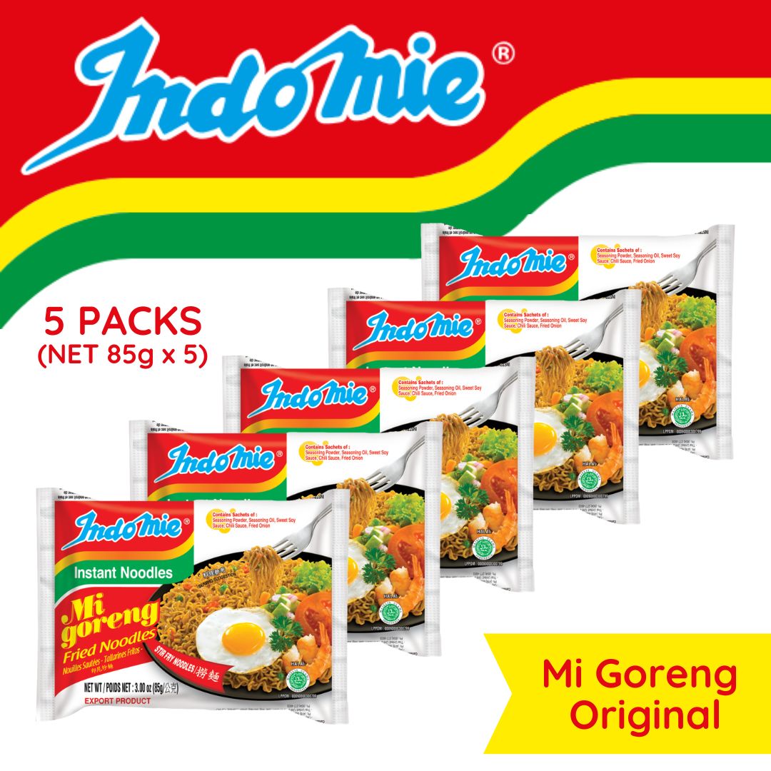 5 Pieces | Indomie Mi Goreng Original Flavor (Net Weight: 85g x 5 ...