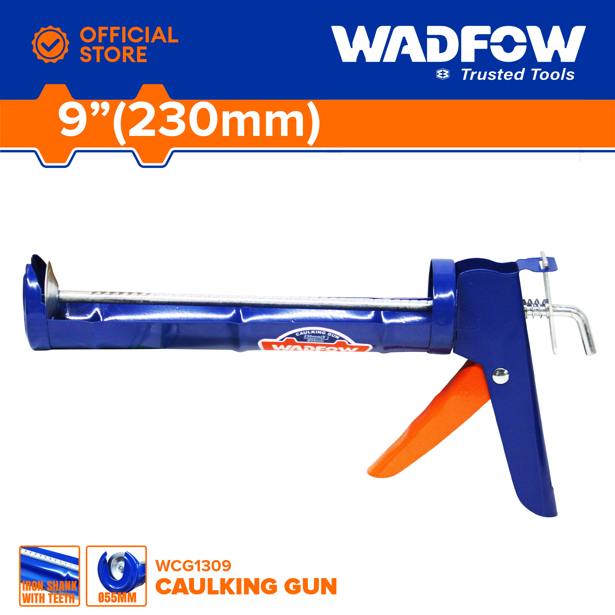 WADFOW 9" Caulking Gun Manual Cartridge Caulk Sealant Adhesive Glue ...