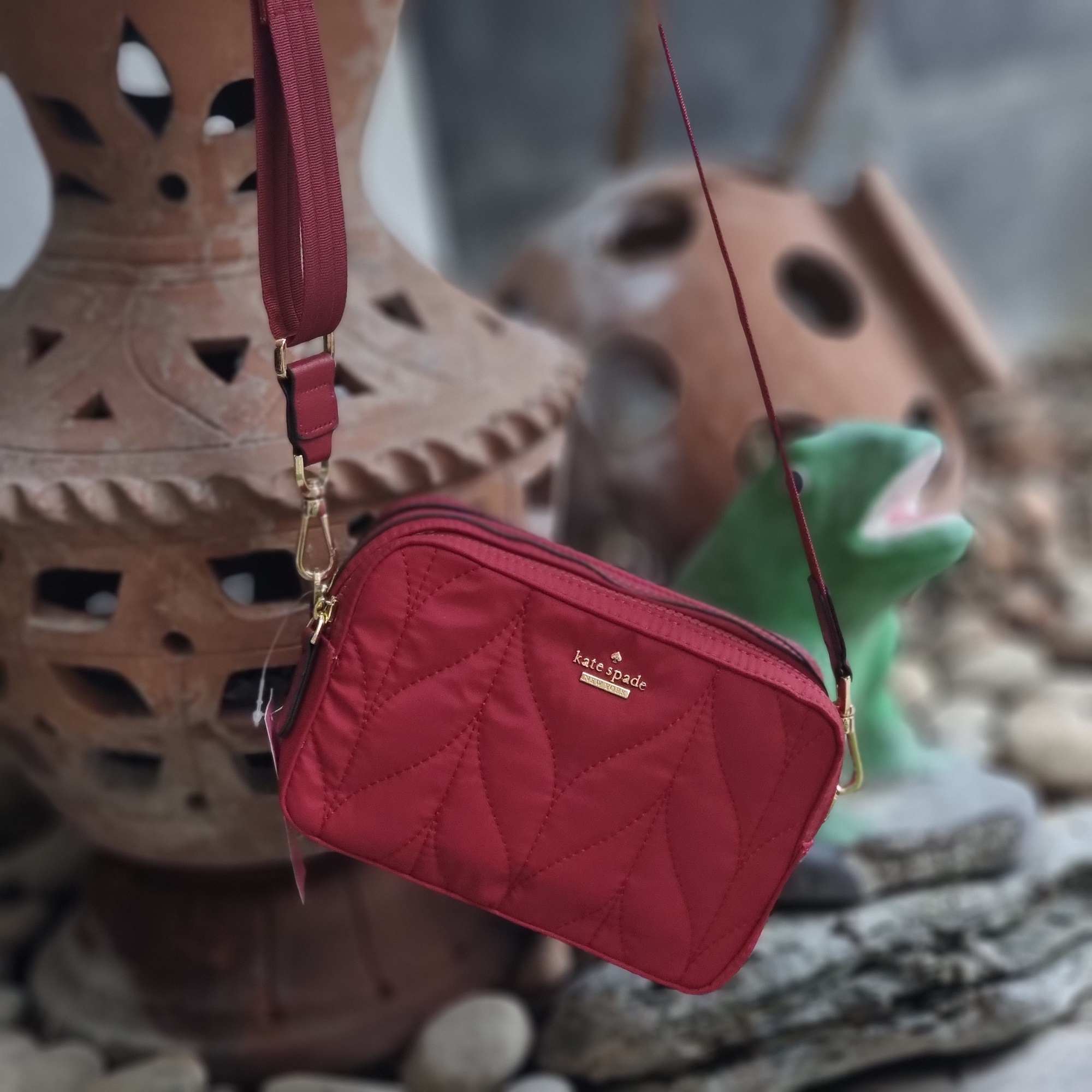 Original Kate Spade Red Ellie Double Zip Women's Nylon Camera Bag ...