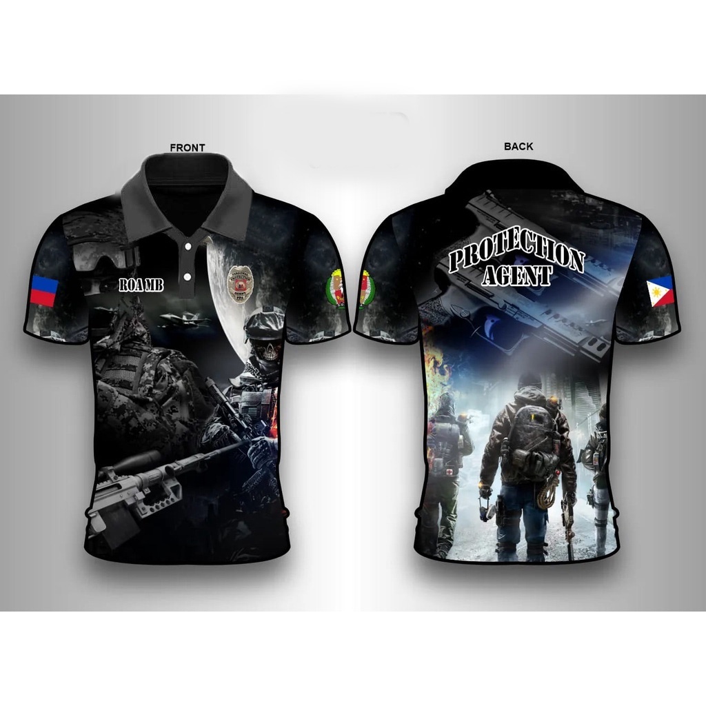 SECURITY OFFICER GUARD DEFENDER High Quality Full Sublimation Polo ...
