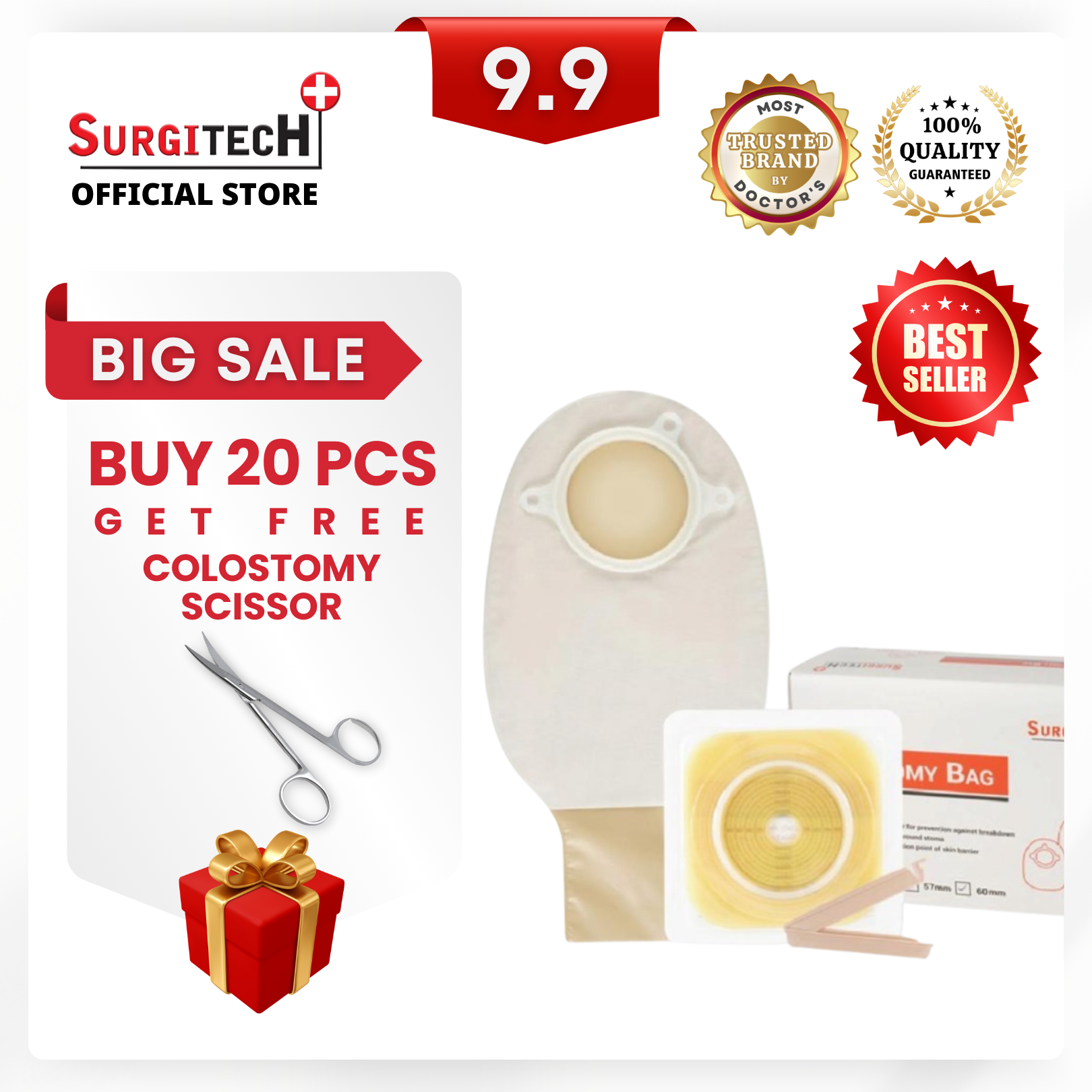 Surgitech Colostomy Bag 45mm (10PCS) | Lazada PH
