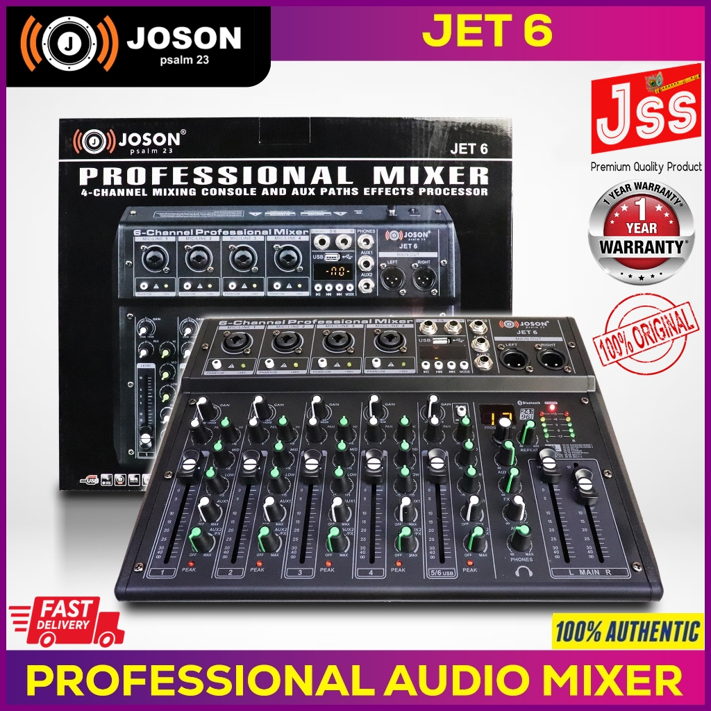 JOSON 2023 NEW JET 6 PROFESSIONAL AUDIO MIXER SUPER HEAVY DUTY with 99 ...