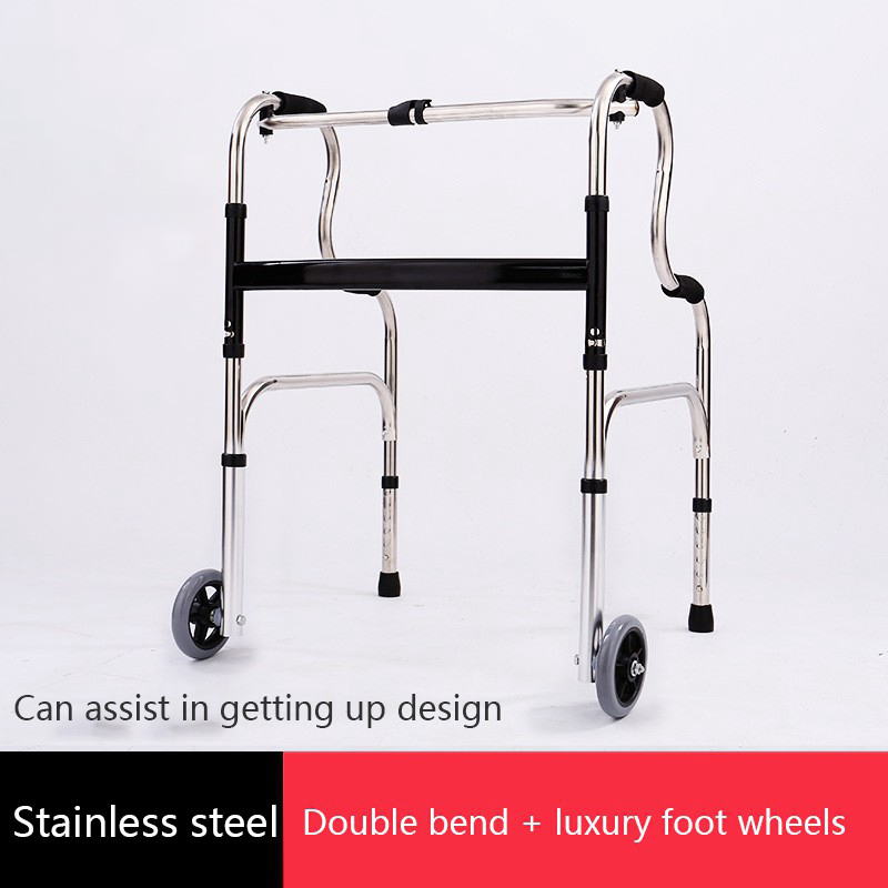 【Fast delivery】Black Adult Walker Multi-functional foldable stainless ...