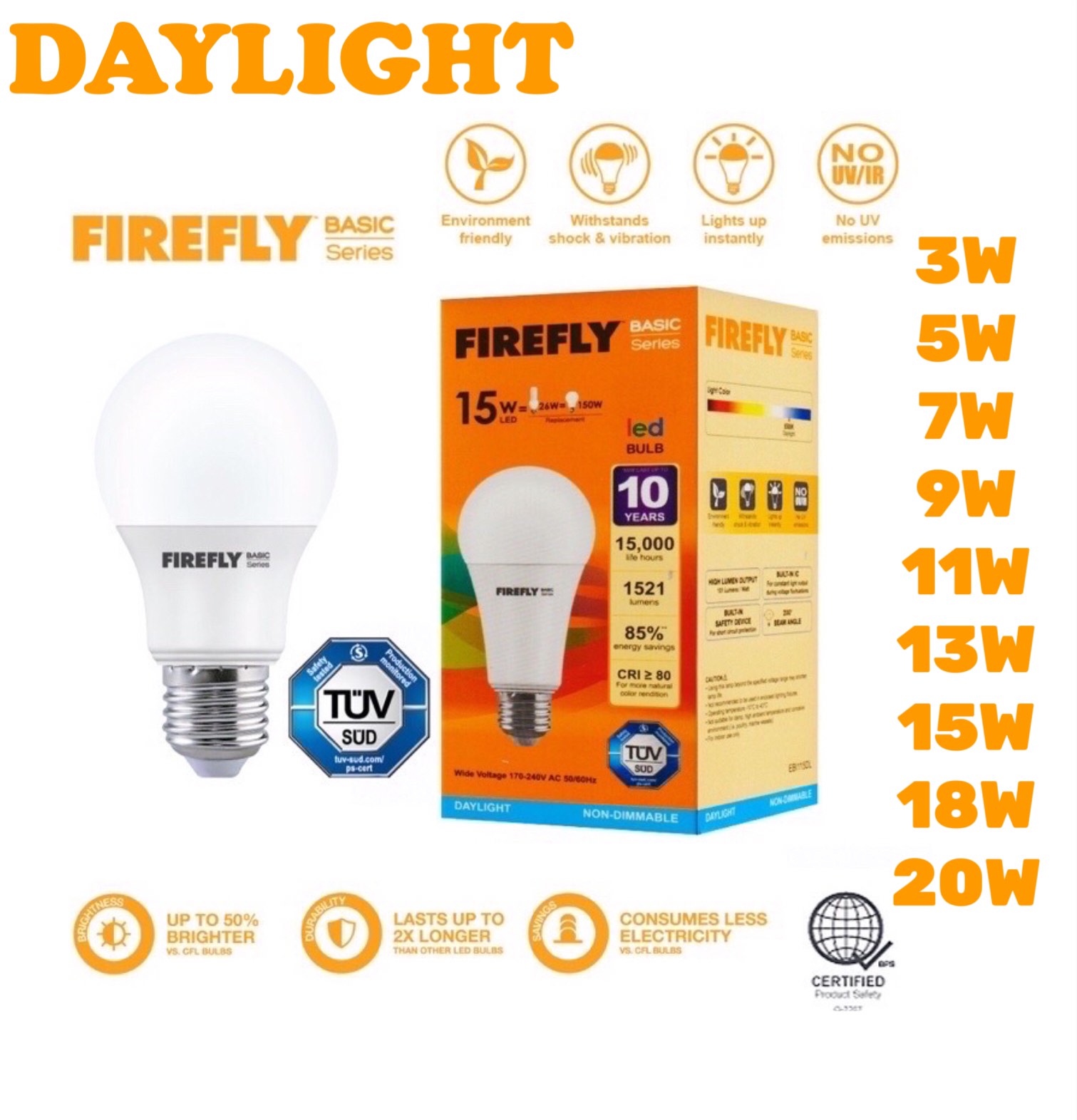 FIREFLY LED Light Bulb ( FIREFLY Bulb LED ) LED Bulb Daylight&Warmwhite ...