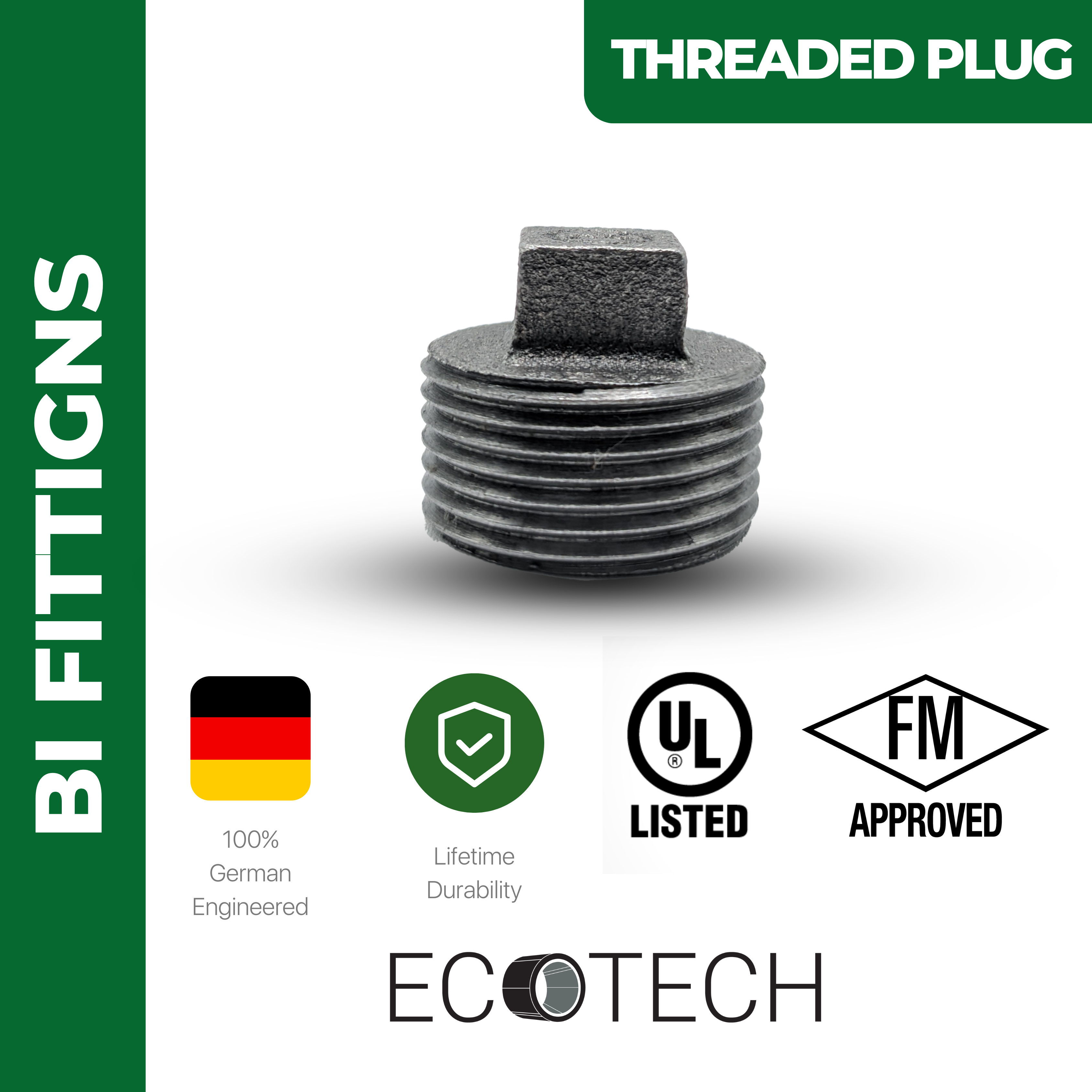 ECOTECH™ Black Iron - THREADED PLUG | Lazada PH