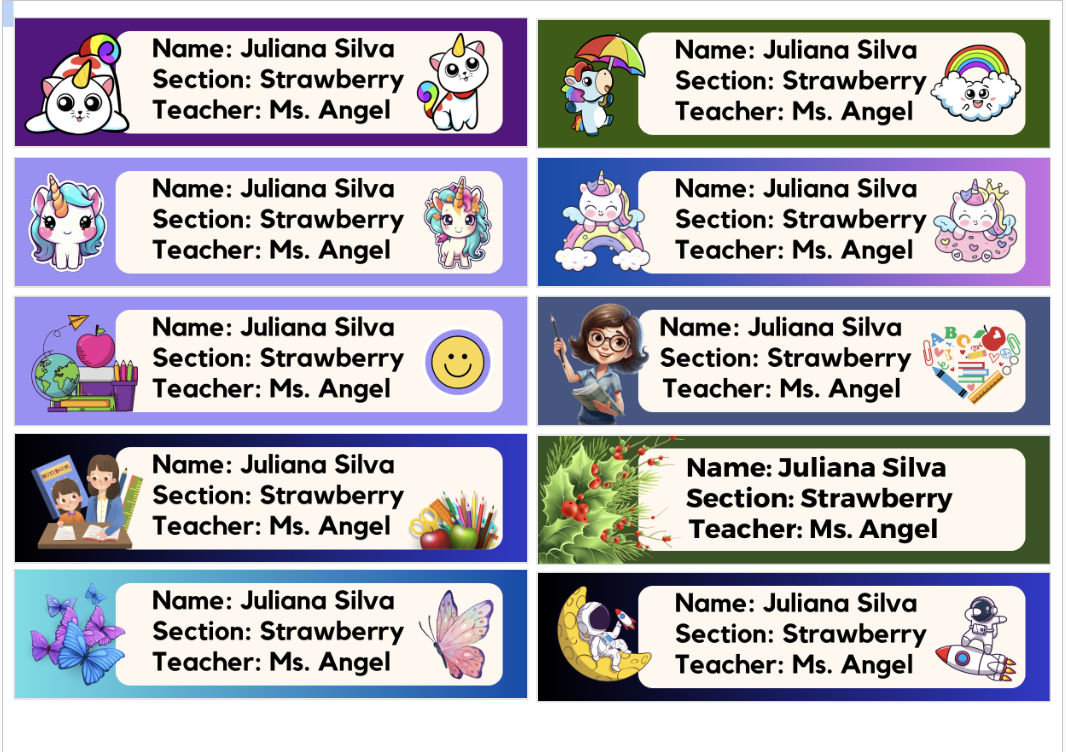 Sticker label for notebook back to school subject and name personalized ...