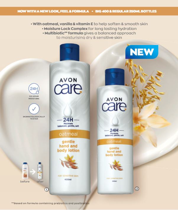 AVON Care Oatmeal Gentle Hand and Body Lotion 750ml, 400ml and 250ml ...