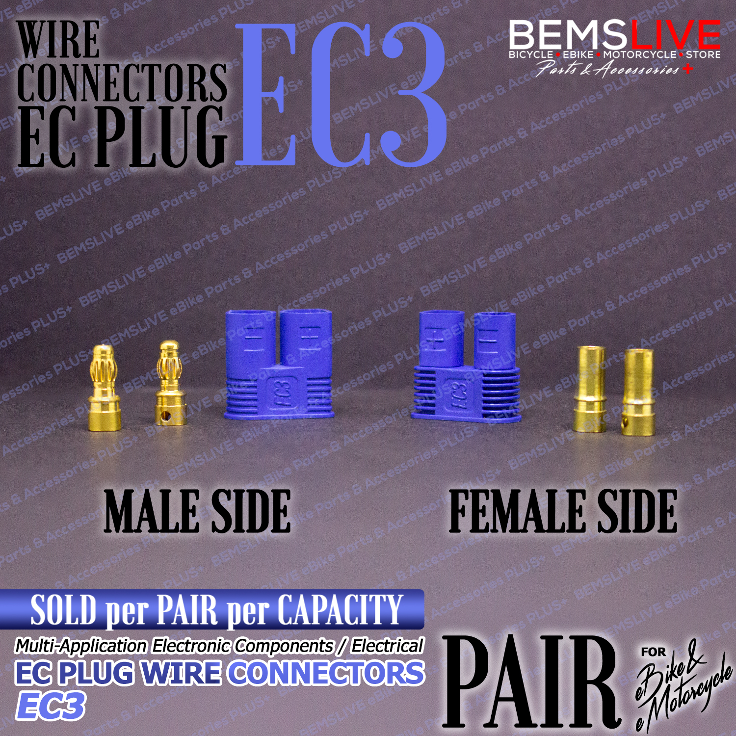 EC2 EC3 EC5 EC8 Wire Connector Socket PAIR or SET for Lithium Battery and Other Applications ...