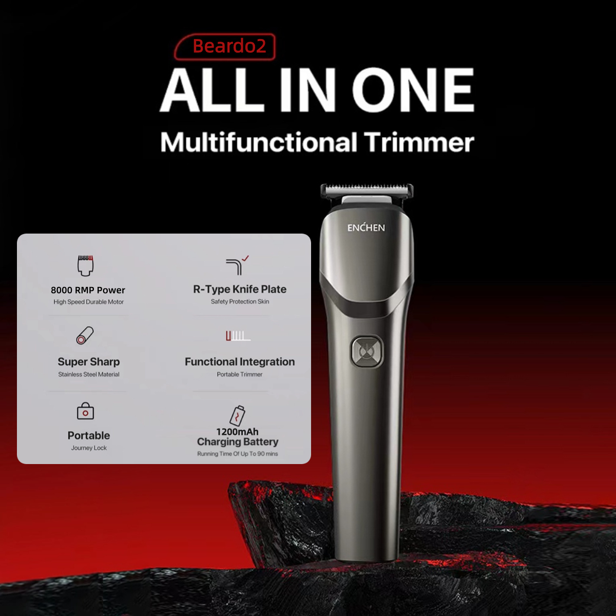 ENCHEN Beardo Electric Hair Clippers Professional Cordless Clipper Hair ...