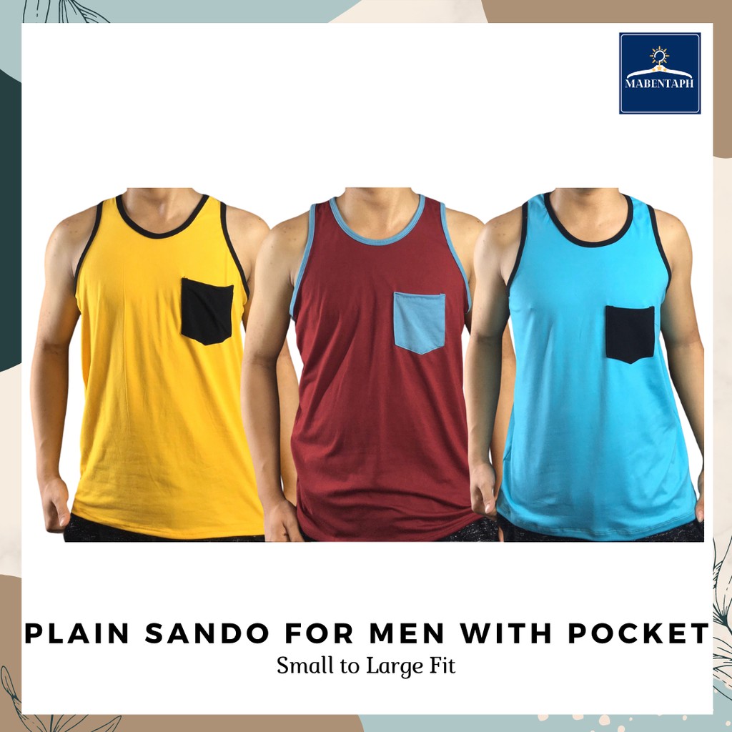 Plain Combi Sando Men - Fits Small Medium - with Pocket | Lazada PH