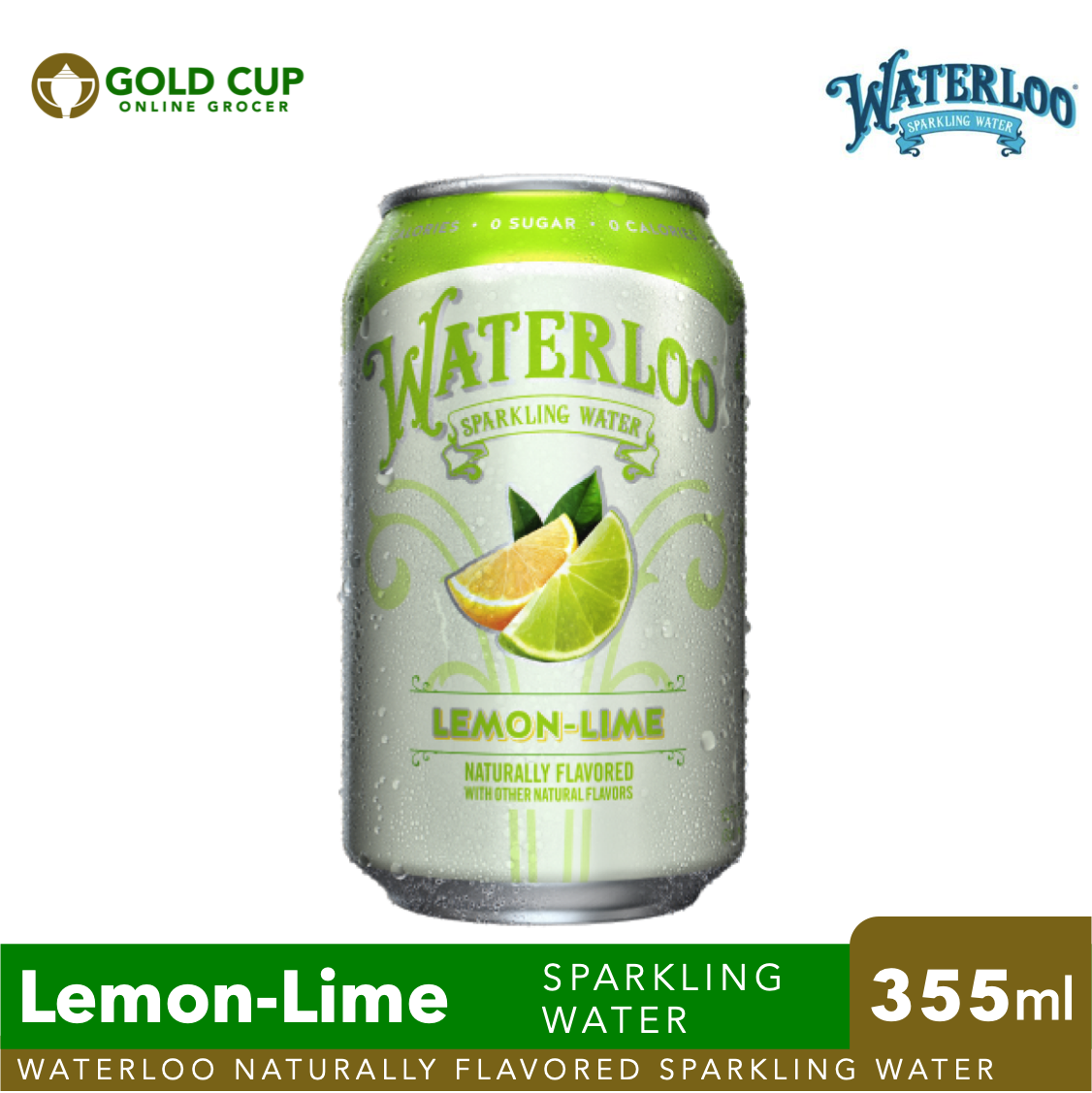 Waterloo Sparkling Water Lime 355mL (Zero Calorie - Naturally Flavored) | Lazada PH