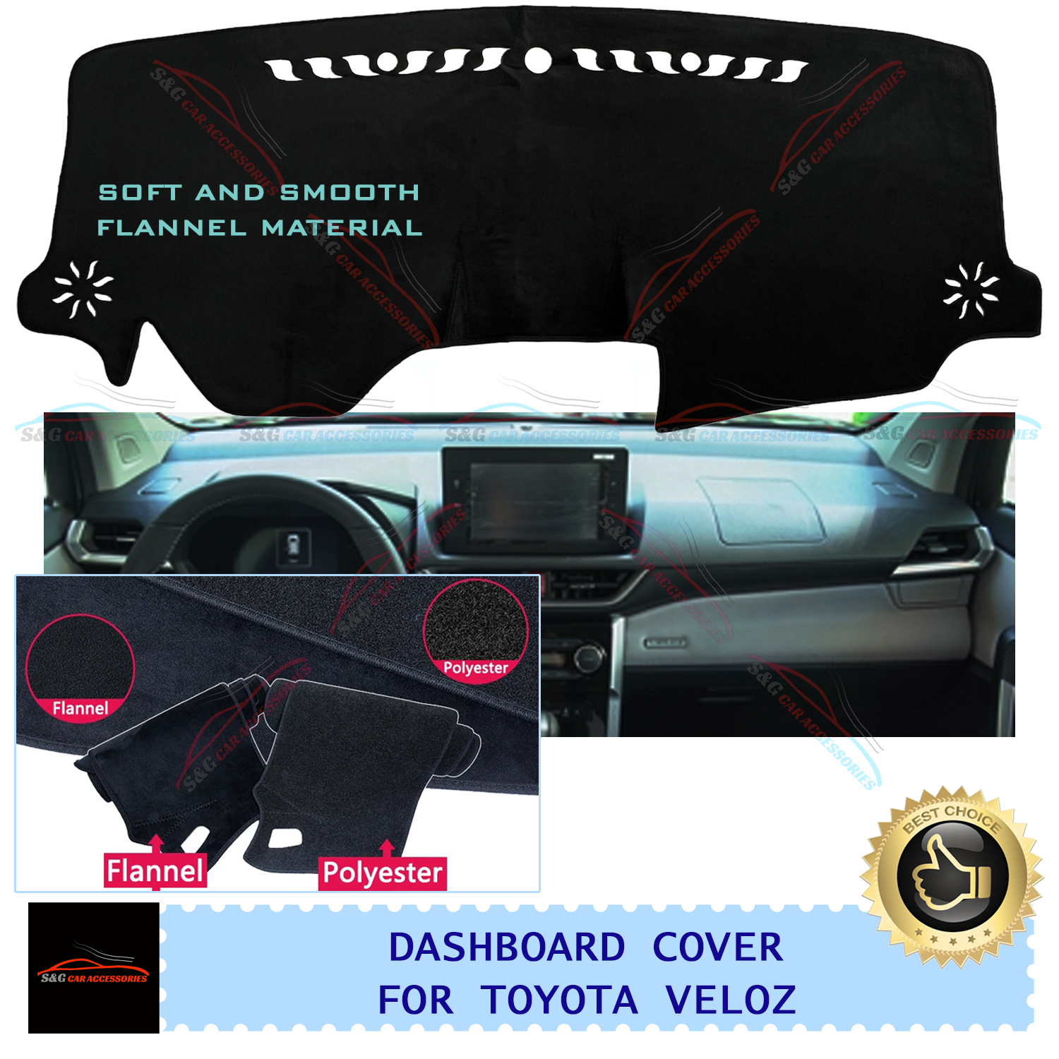 Toyota Veloz 2022, 2023 High Quality Non-Slip Dashboard Cover Dashboard ...